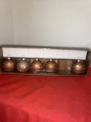 Pier 1 Place Card Holders 5 Ornaments Tags Metallic Neutral Glass ...