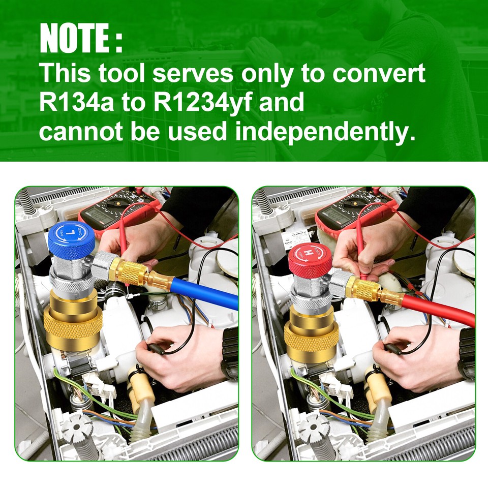 R134A to R1234YF Quick Couplers Kit Adapter Adjustable High Low Side ...