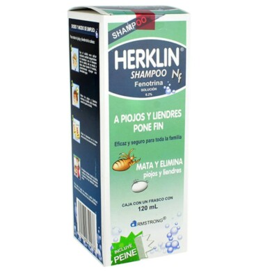 HERKLIN SHAMPOO 120 ml FOR LICE/ EGGS MATA PIOJOS Y LIENDRES FREE COMB ...