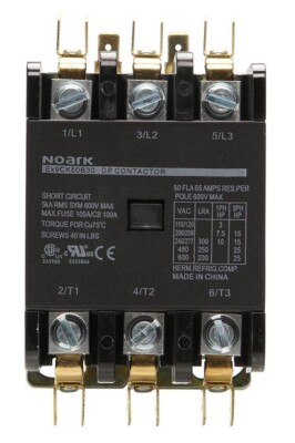 EX9CK50B30, NOARK, 3P DP CONTACTOR, 50A 3NO 277V COIL, LUG TERMINALS | eBay