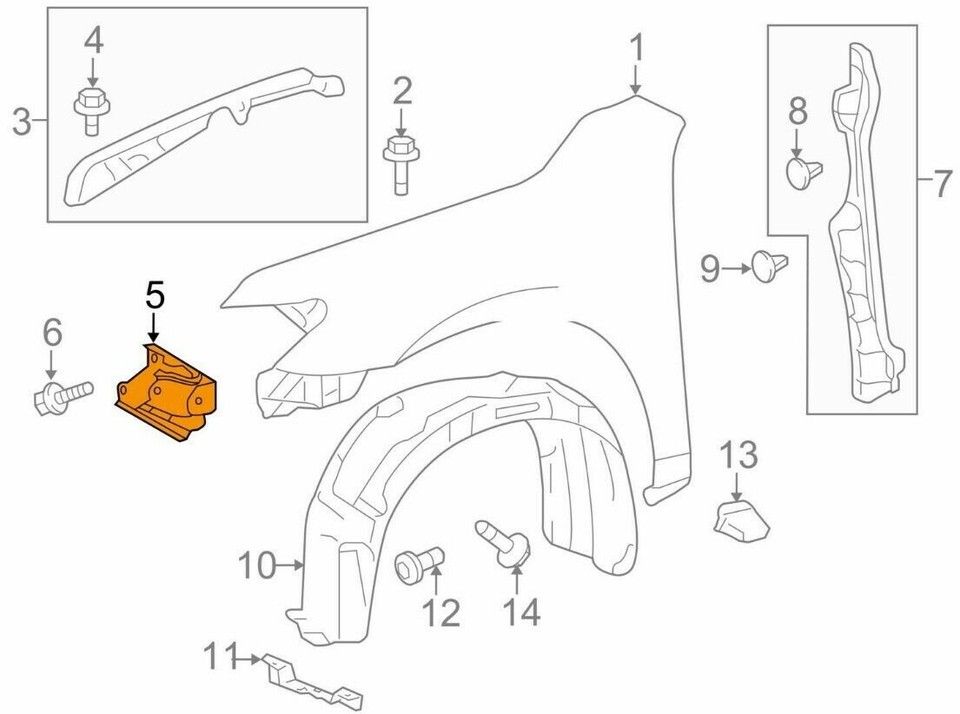 New Front Driver Side Bumper Fender Bracket For 12-14 Toyota Camry ...