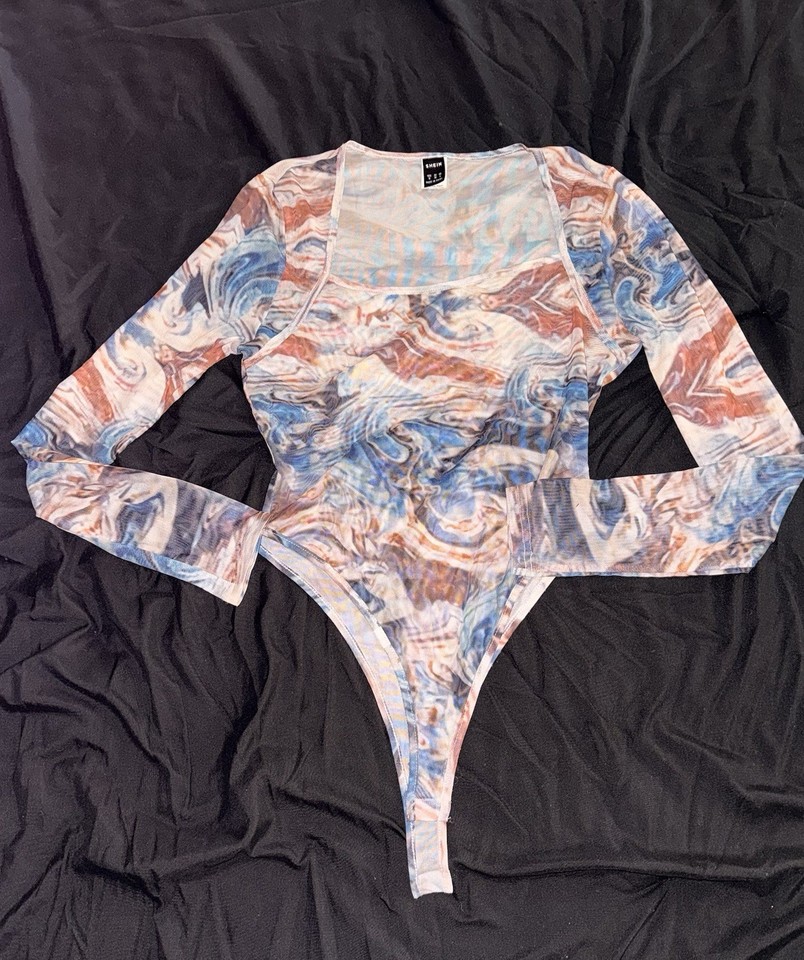 SHEIN Women’s Long Sleeve Sheer Body Suit M | eBay