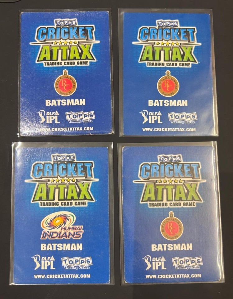 2011 Cricket Attax Card Bundle - 4 Cards , Virat Kohli , Sachin ...