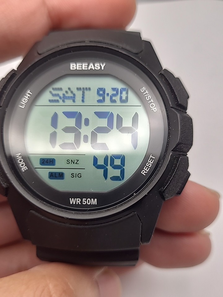 Beeasy Men Digital Sports Watch Black Band Working | eBay