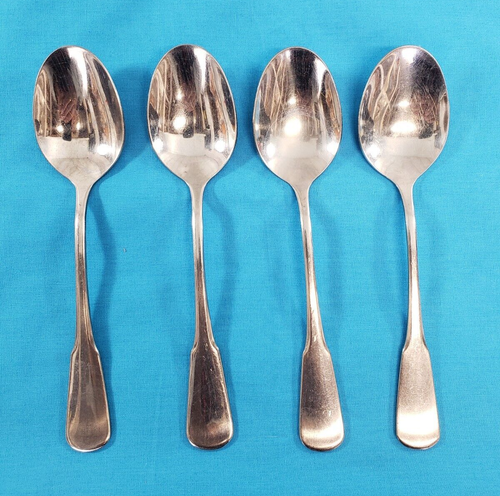 4 Oneida 6 7/8" Colonial BOSTON / Minute Man Soup Spoons Stainless ...