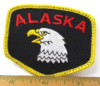Vintage Alaska Jacket Patch Screaming Bald Eagle State Travel Souvenir ...