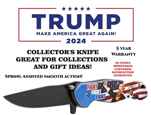 TRUMP FIGHT Folding 5" Knife 💗 MAGA Collector Fast Shipping! | eBay