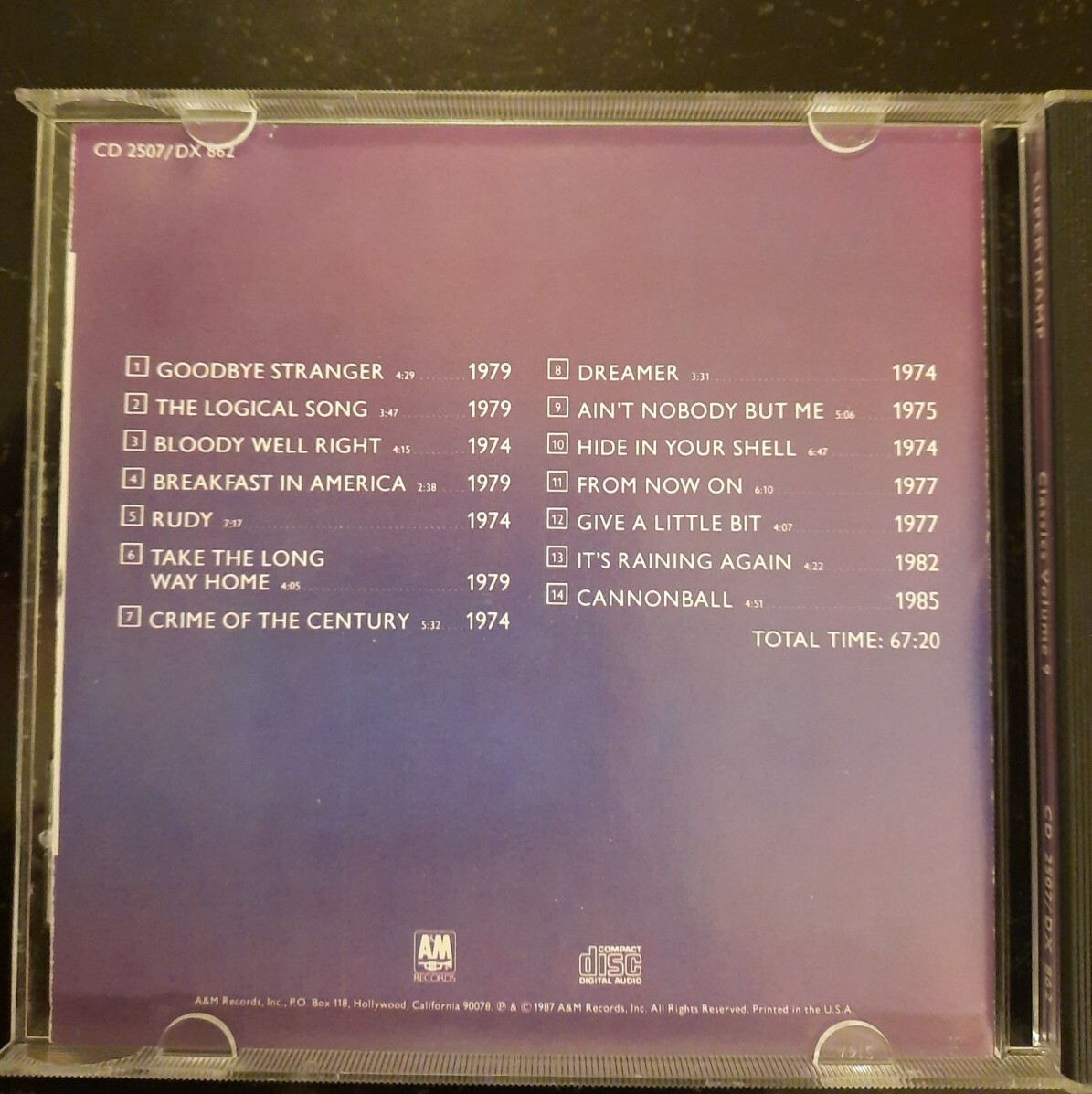 Supertramp Classics Volume 9 CD A&M BMG Direct Compilation | eBay