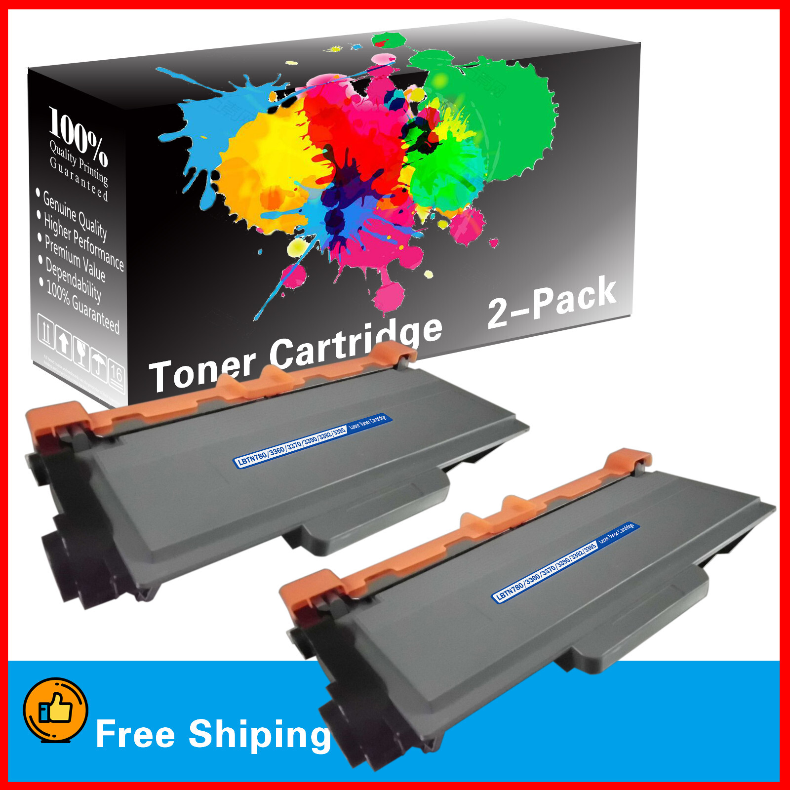 2PK TN-780 TN780 Toner Cartridge for HL-6180DW MFC-8950DWT MFC-8950DW ...