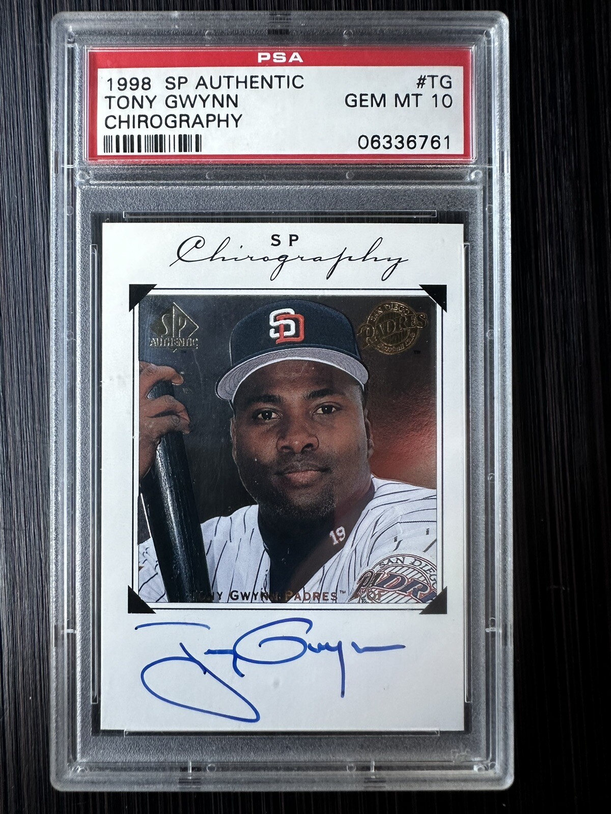 TONY GWYNN 1998 SP AUTHENTIC CHIROGRAPHY AUTO #TG GEM PSA 10 BOLD ON ...