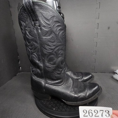 Ariat Heritage Western Boots Mens Sz 10D Black Leather Cowboy Roper ...