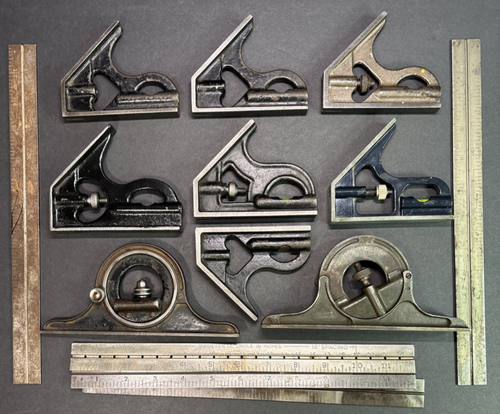 14 pc. Vintage Machinist Combination Square Protractor Mix Lot - For ...