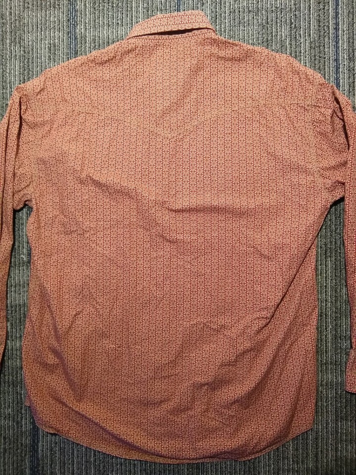 Stetson Flip Cuff Shirt Men's Large Pearl Snap Western Cowboy Red Cog ...
