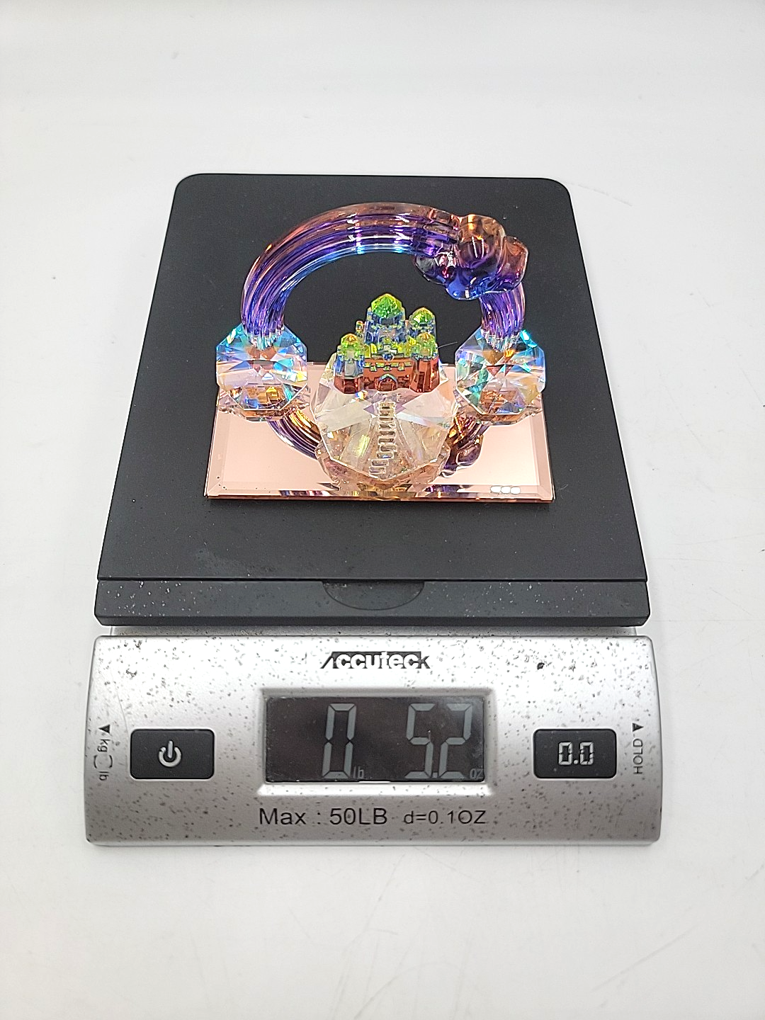 Crystal Enchanted Rainbow & Cloud Multicolor Castle on Mirror Base | eBay