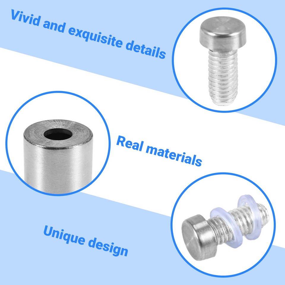 60Pcs Sign Standoff Screws Advertising Screws Stainless Steel Wall ...