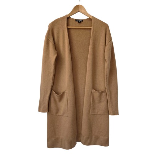State Cashmere Long Duster Cardigan Pockets Size Medium Brown - *Holes ...