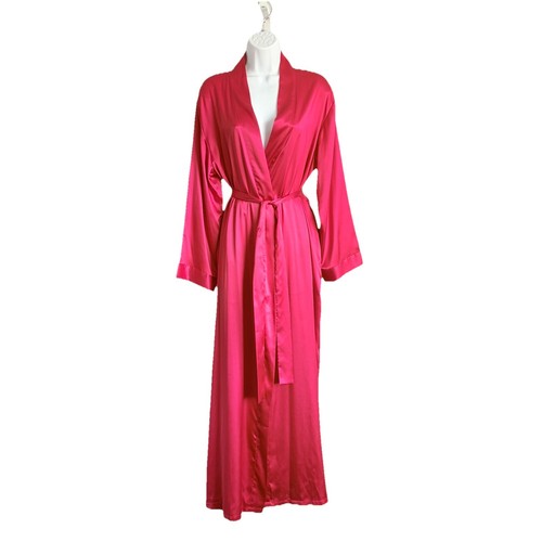 Victoria’s Secret Vtg Red Satin Robe With Pockets Long Maxi Length Size ...