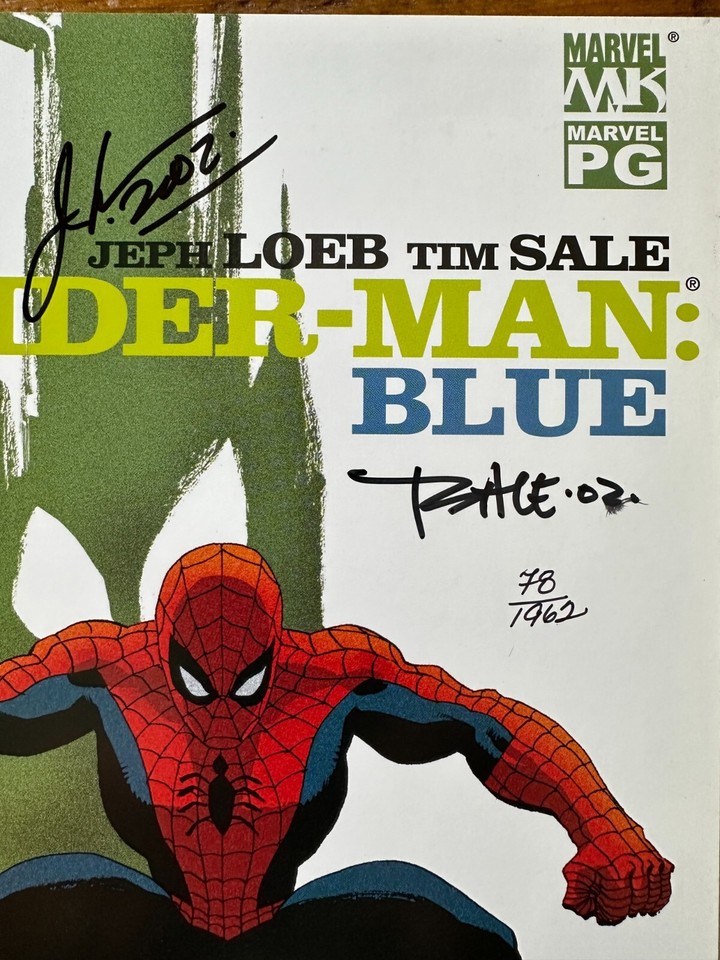 Spider-man Blue Tim Sale Jeph loeb autographed Book One Marvel Dynamic ...