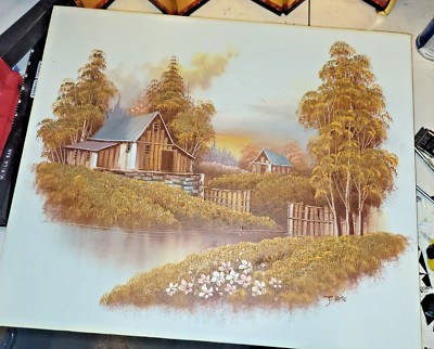20x24 Painting Signed By Artist J. Rose mid century kitcsh | eBay
