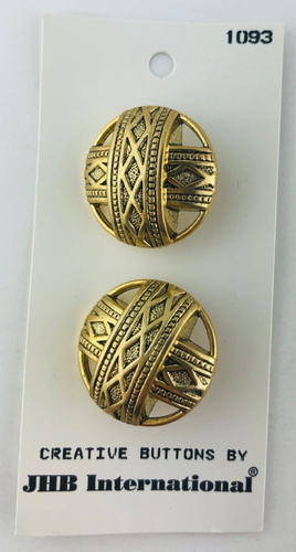 JHB International Buttons Metal Round Gold Tone 1" Made in Taiwan Set ...