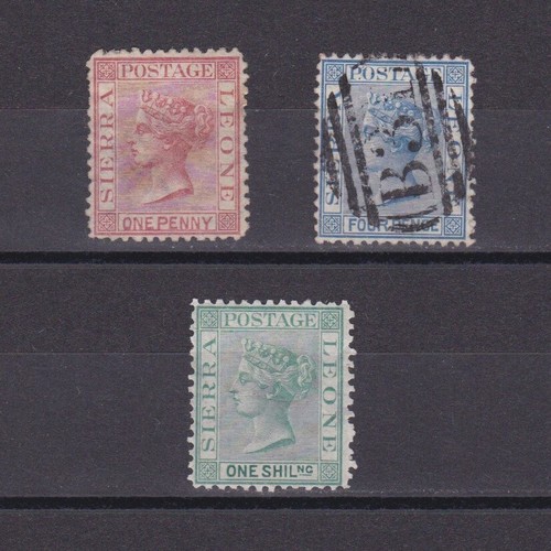 SIERRA LEONE 1872, SG# 7-10, CV £625, Wmk Crown CC sideways, part set ...