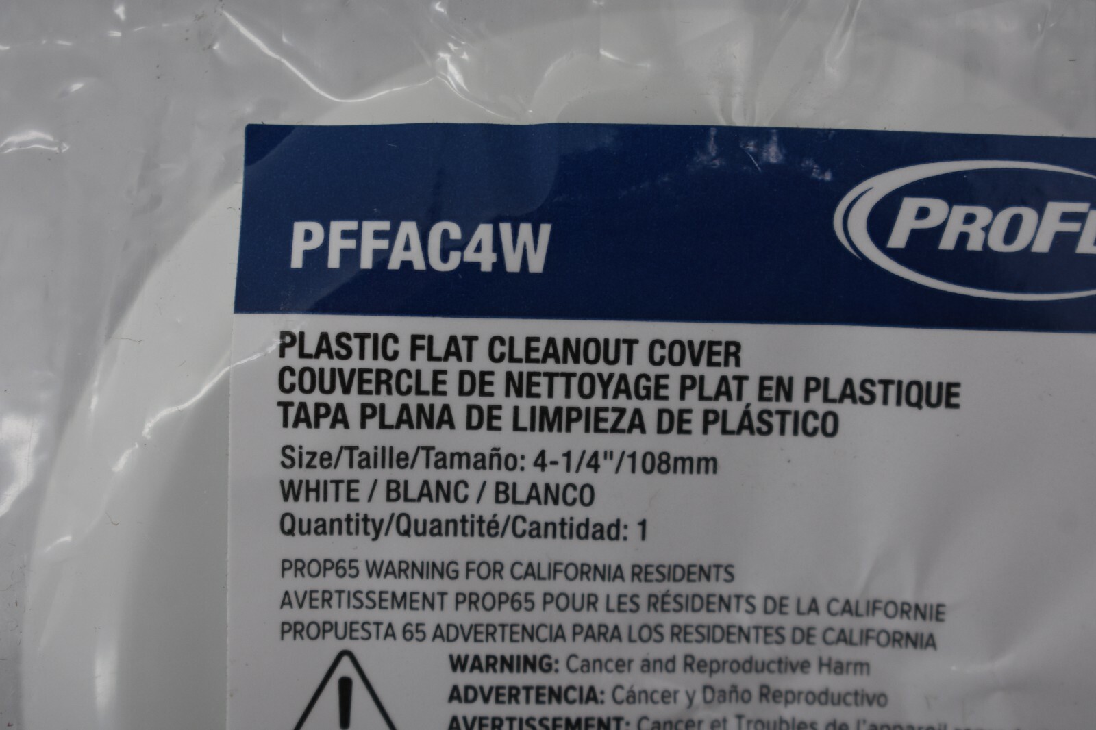 ProFlo Plastic 4-1/4" Flat Access Cleanout Cut Off Cover Plate White ...