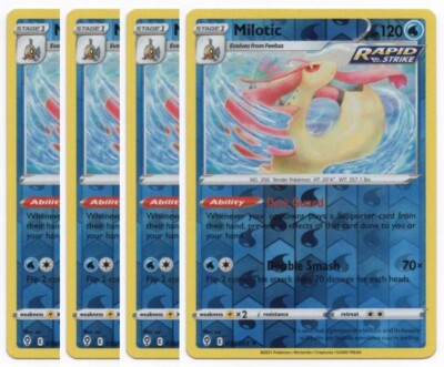 Milotic Reverse Holo Rare Playset (038/203) Pokemon Evolving Skies ...