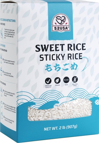 Sweet Sticky Rice 2 Pound (32 Ounce), Premium Glutinous Rice 907g (Pack ...