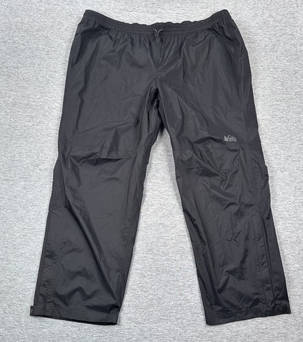 REI Co-Op Rain Pants Mens 3XL Black Waterproof Pull On Trailmade Hiking ...