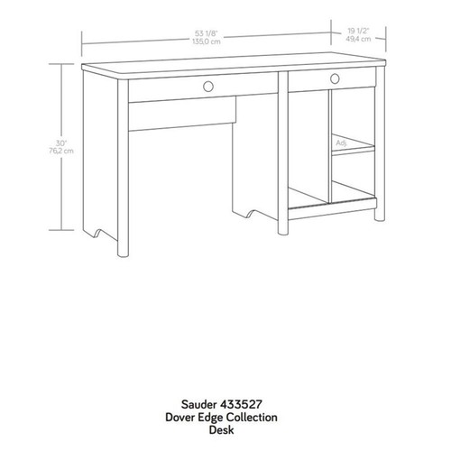 Sauder Dover Edge Engineered Wood Desk with 2-Drawers in Denim Oak | eBay