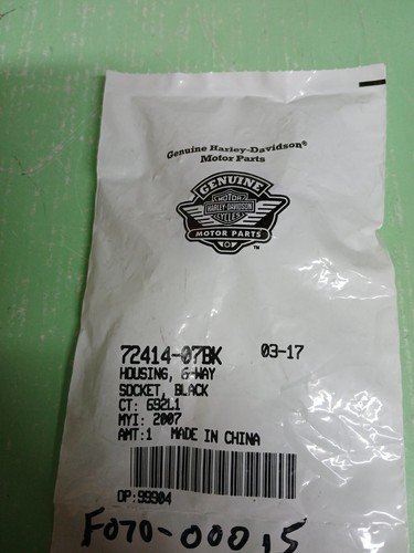 Genuine Harley Davidson 6-Way Socket Housing # 72414-07BK 03-17 | eBay