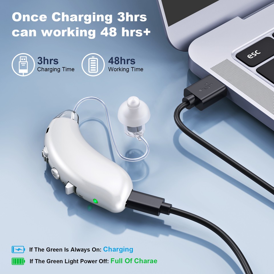 Rechargeable Volume Adjustable BTE A Pair Of Hearing Aids Invisible For ...