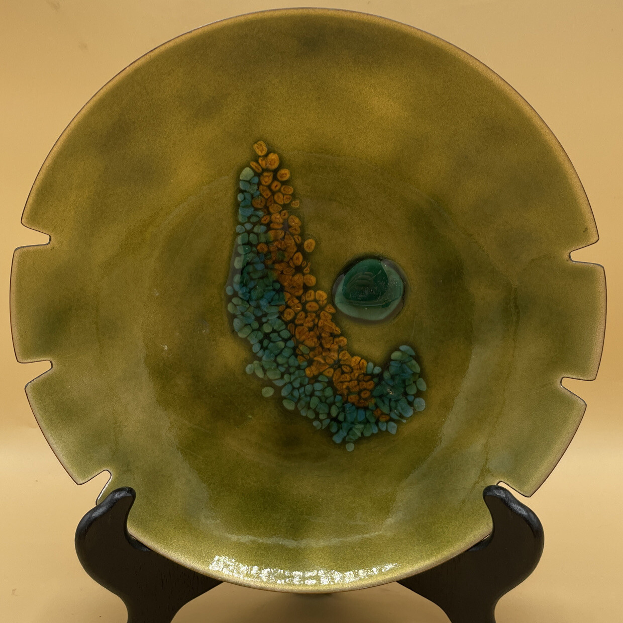 Vintage MCM Bovano Cheshire Conn. Enameled Copper Ashtray Trinket Dish ...