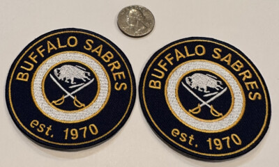 (2)- BUFFALO SABRES Vintage Style Iron On Patches. 3”x 3" BEAUTIFUL! | eBay