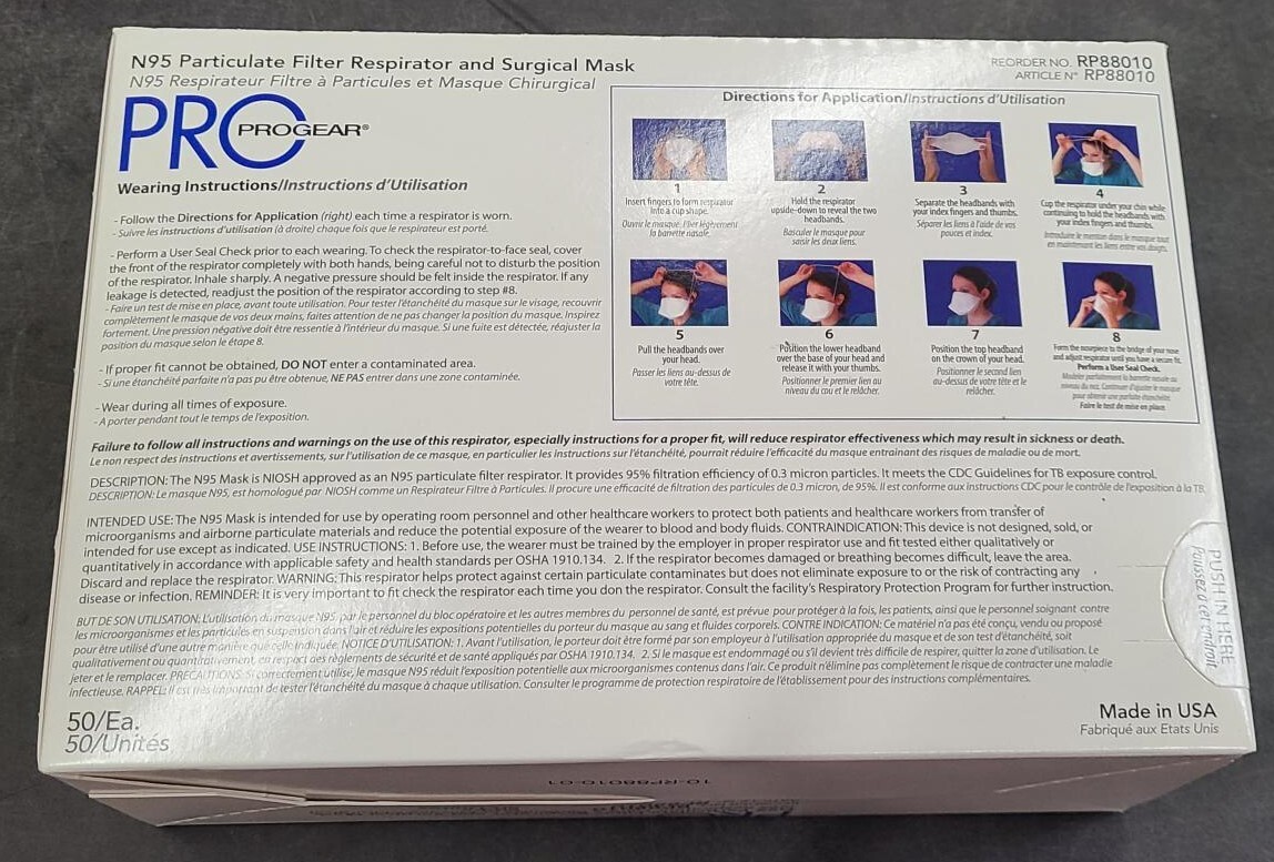 ProGear+RP88020+Respirator+and+Surgical+Mask+-+50+Piece for sale online ...