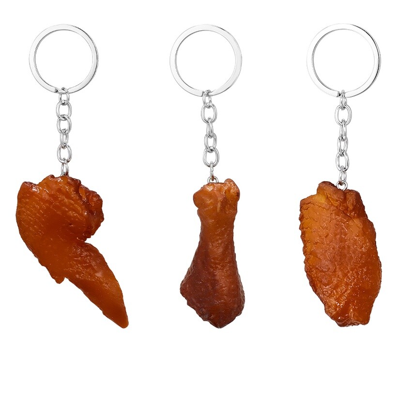 CHICKEN DRUMSTICK 2 KEYCHAIN Car Keys Aussie Bogan Party Sesh KFC Mini ...