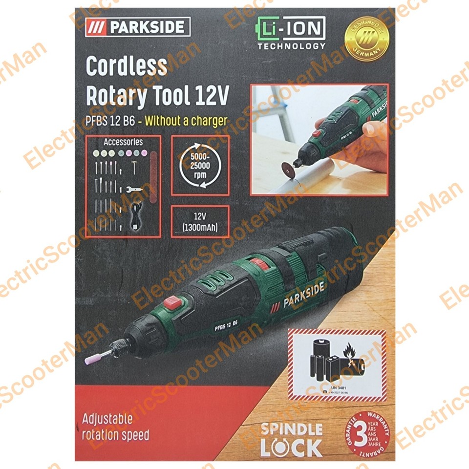 Parkside 12V Cordless Rotary Multi Tool Precision Drill Grinder +50 ...