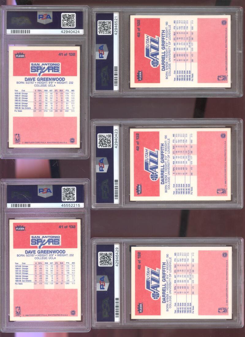 1986-87 Fleer #41 Dave Greenwood PSA 8 Graded Basketball Card NBA 86-87 Spurs | eBay