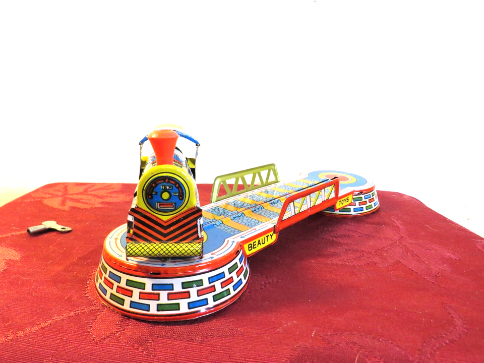 Wonder Locomotive, Tin Toy Train , Wind Up and He Does his Circuit ...
