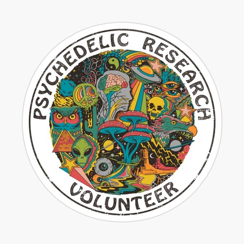 Psychedelic Research Volunteer Bumper Sticker Size 5" Decal Vinyl For ...
