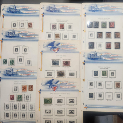 United States Mint & Used Stamps on old album pages (see pics) - Lot ...