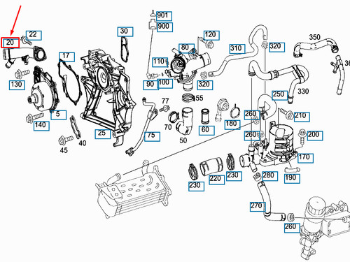 NEW MERCEDES-BENZ SPRINTER 906 WATER PUMP LINE A6512000151 ORIGINAL | eBay
