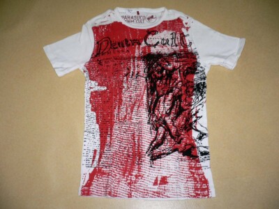 parasuco Mens T-shirt White-red graphic Made in Canada S size | eBay