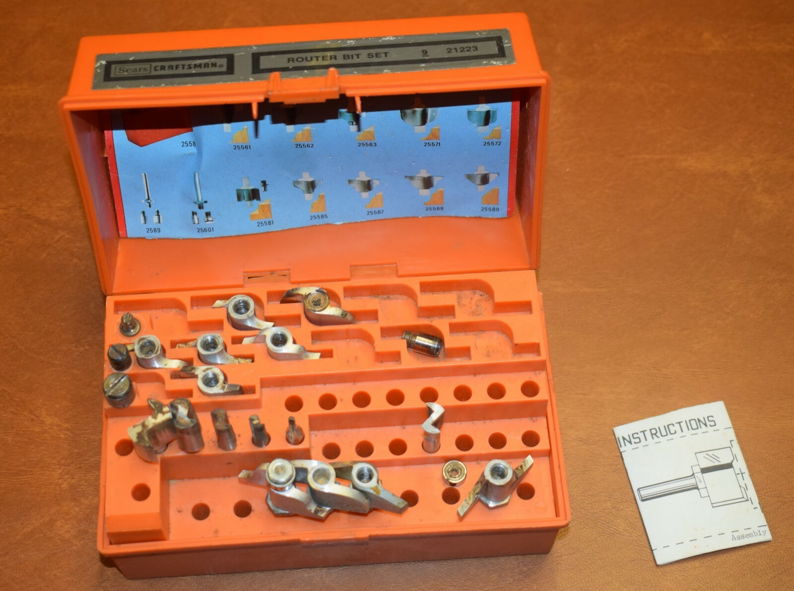 Vintage Sears Craftsman 9 21223 Router Bit Set 1/4" shank | eBay