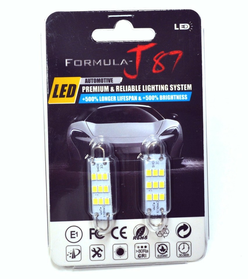 LED Light Canbus Error Free 562 1.2W White 6000K Two Bulbs Interior ...