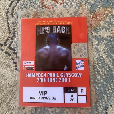 MIKE TYSON V LOU SAVARESE LAMINATED RARE 'VIP' RINGSIDE BOXING PASS ...