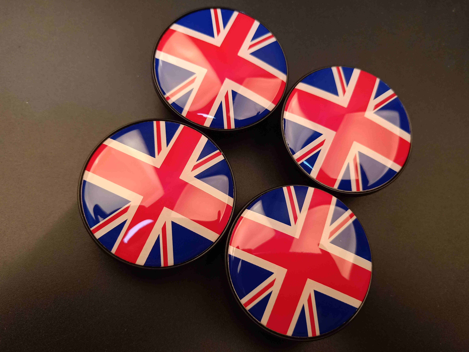 4p 54MM Color Union Jack UK Flag Wheel Center Hub Cap Emblem Badge Mini ...