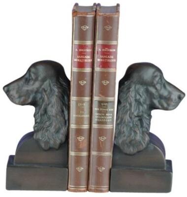 Bookends Bookend TRADITIONAL Lodge Cocker Spaniel Dog Head Dogs Resin ...