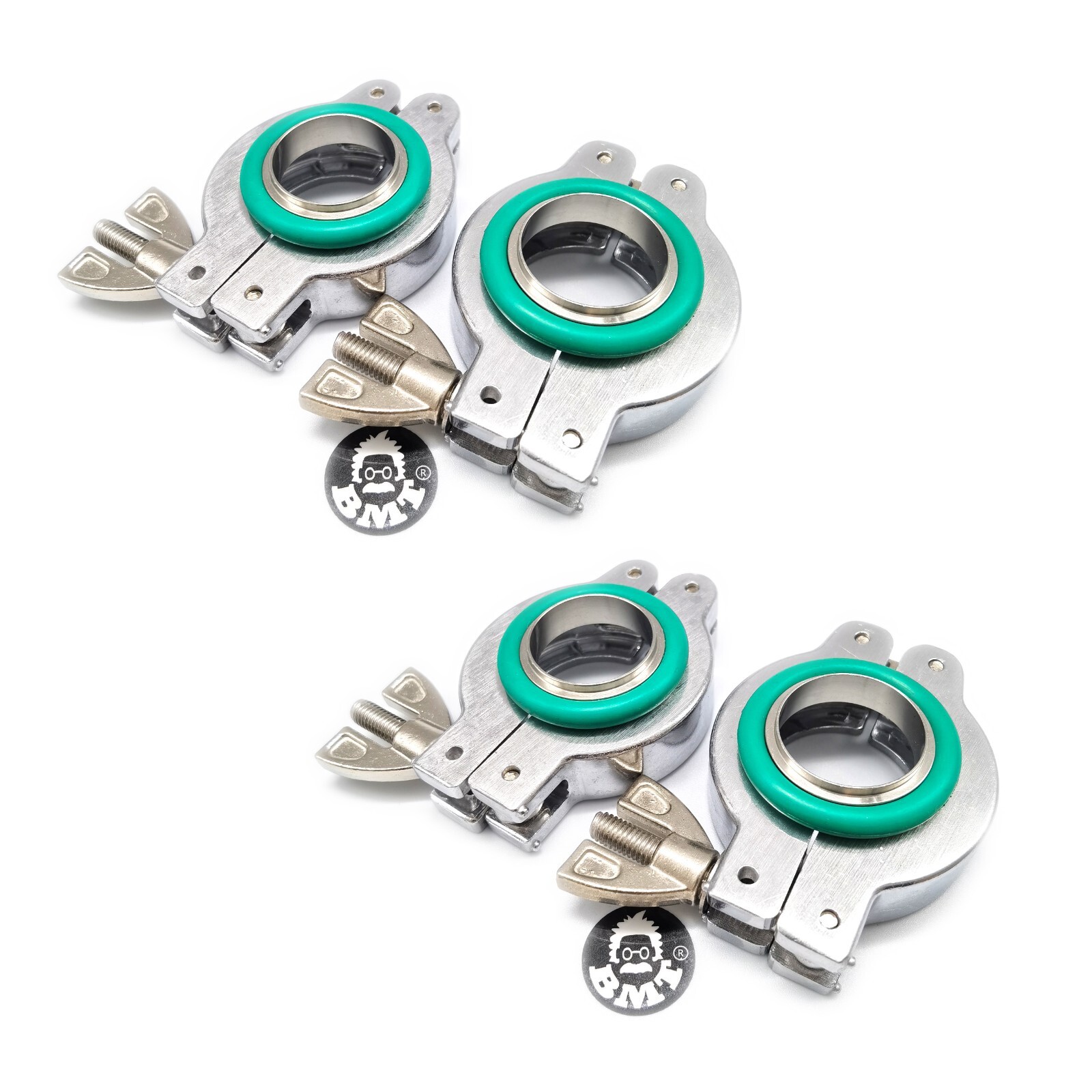 Combo KF25 flange Aluminum wing nut clamp set SS centering ring & FKM O ...