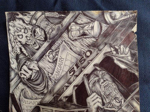 Original Pen & Ink Drawing Prison Tattoo Artwork Timepiece Justice ...